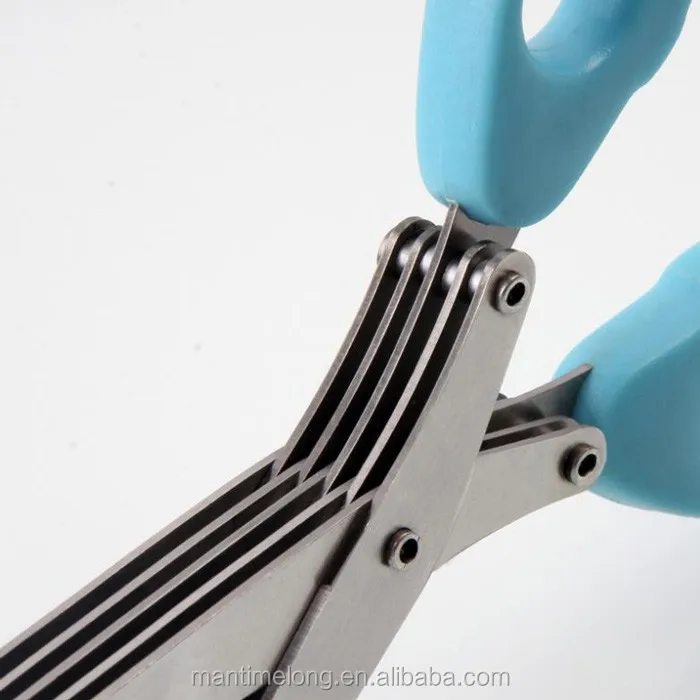 Stainless Steel Kitchen Scissors 5 Blade Chopped Green Onion Scissors 5 ...