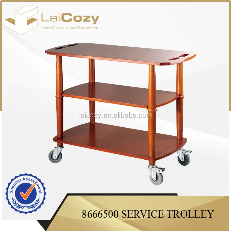 Hotel wooden food trolley/ service trolley for hotel restaurant/wooden ...