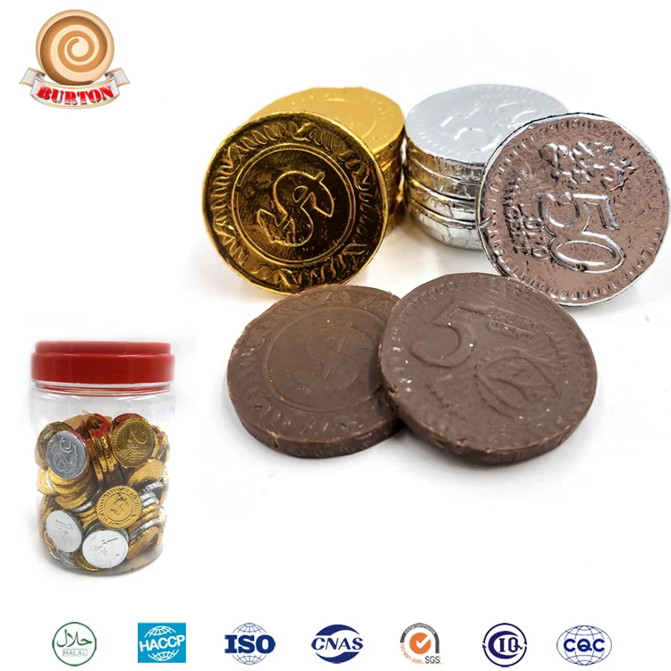2.6g Coin Shape Jar Packing Golden Chocolate Coin Candy - Buy Chocolate ...
