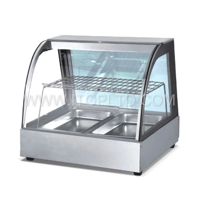Hw-838 Curved Glass Warming Showcase - Buy Glass Display Showcase ...