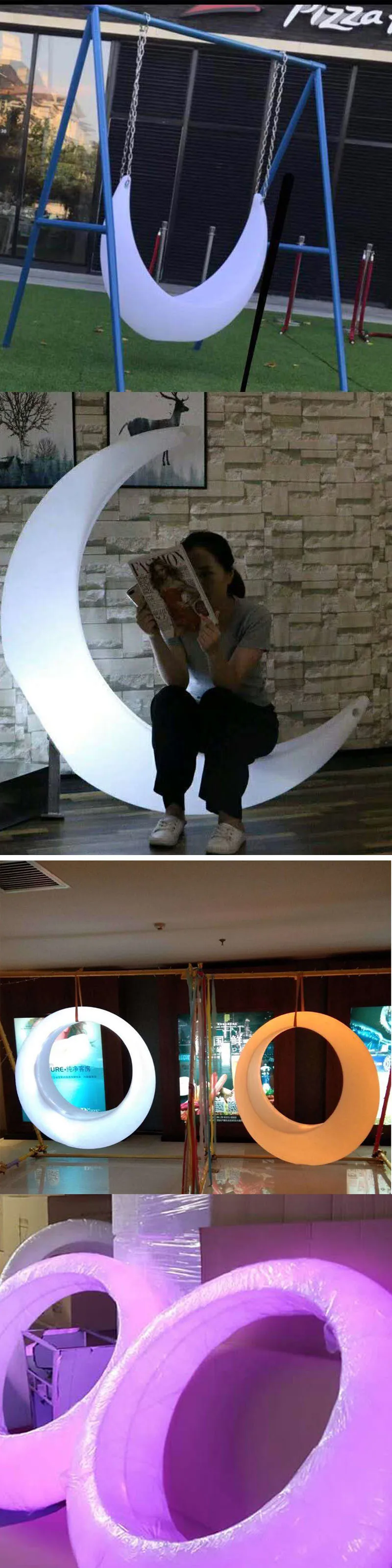 Crescent Moon Shaped Chair - LED Moon Rocker for Weddings