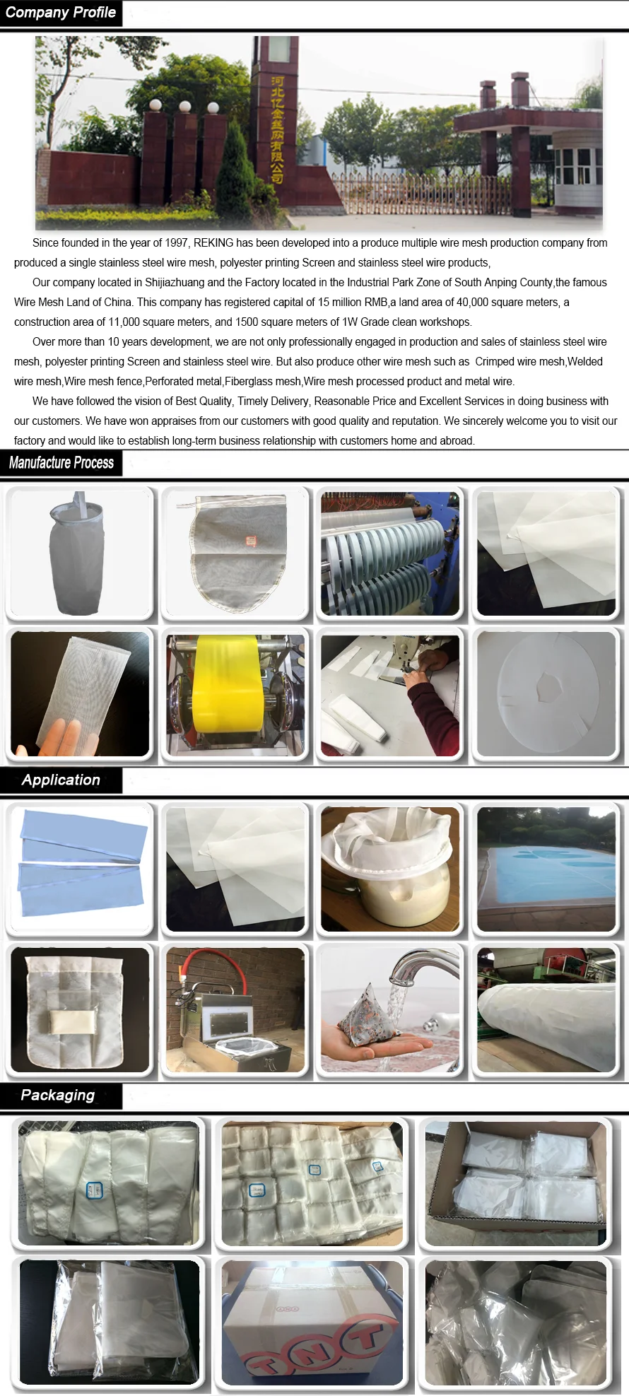 400 Micron 200 Micron 100 Micron Nylon Mesh Filter Bags