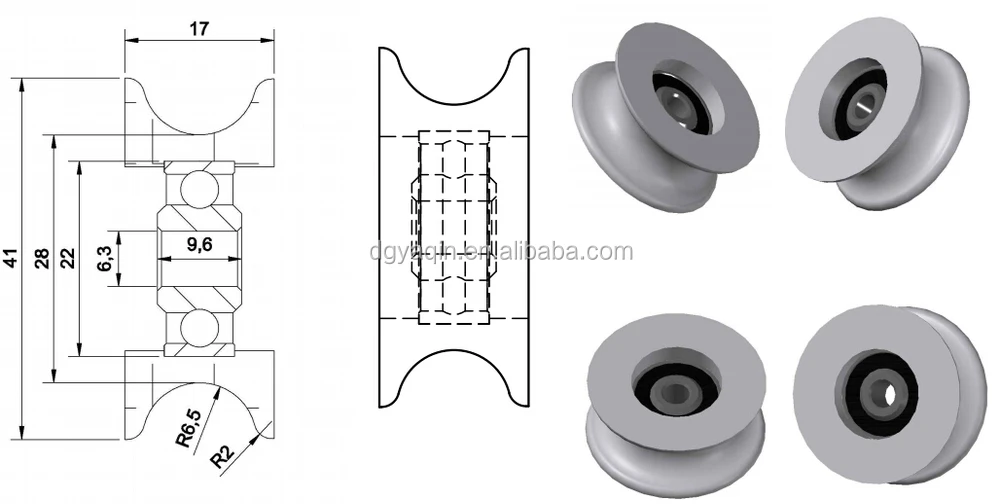 Nylon/pa/pom Roller Wheel S608zz Sliding Gate Wheel U Groove Wheel ...