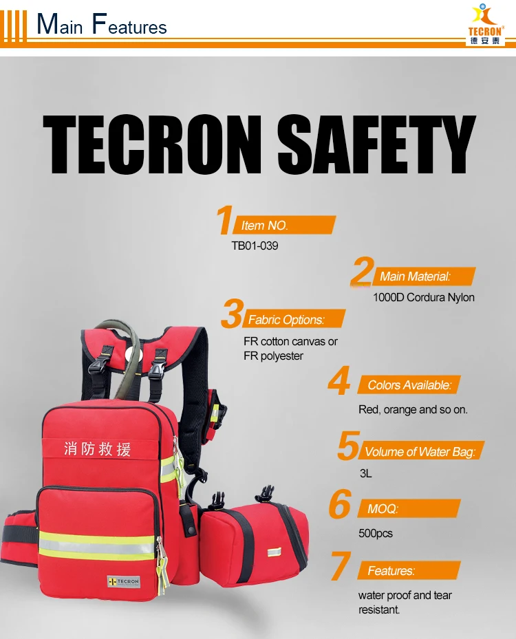 OEM Assemble Fireman Fire Fighting Backpack - Tecron/oem