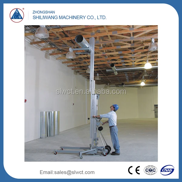 350kg Aluminum Manual Winch Genie Type Small Material Lift