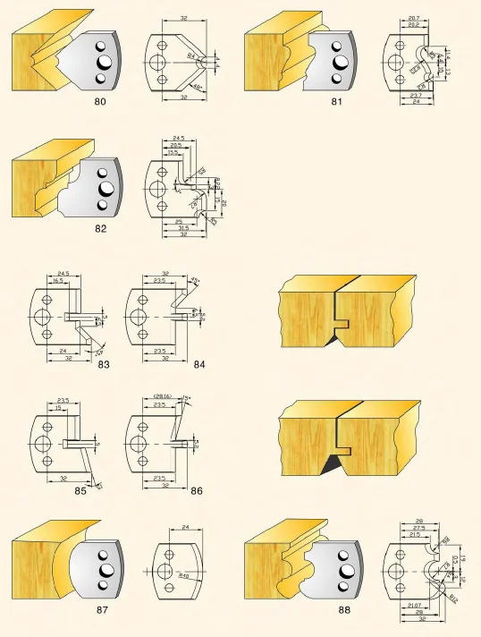 Woodworking Cutters 7pcs Cutter Head Profile Complete With Blades ...