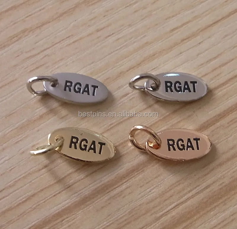 Round Small Jewelry Tag Embossed Logo Charm - Buy Personalized Necklace ...