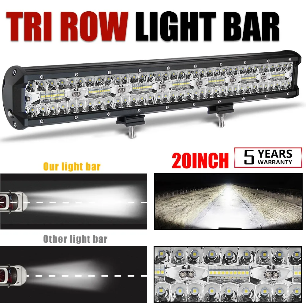 Mini 5Inch Light Bar Super Bright Spot Beam 12V 27W Double Row Atv Utv ...
