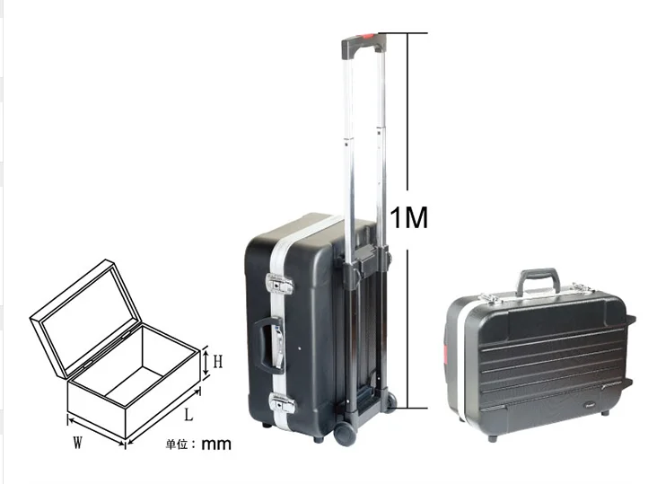 Easy Carry Locking Aluminum Hard Trolley Tool Case With Wheels And ...
