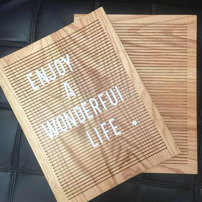 Solid Oak Letter Board Wood Message Board With Letters For Home Decor ...