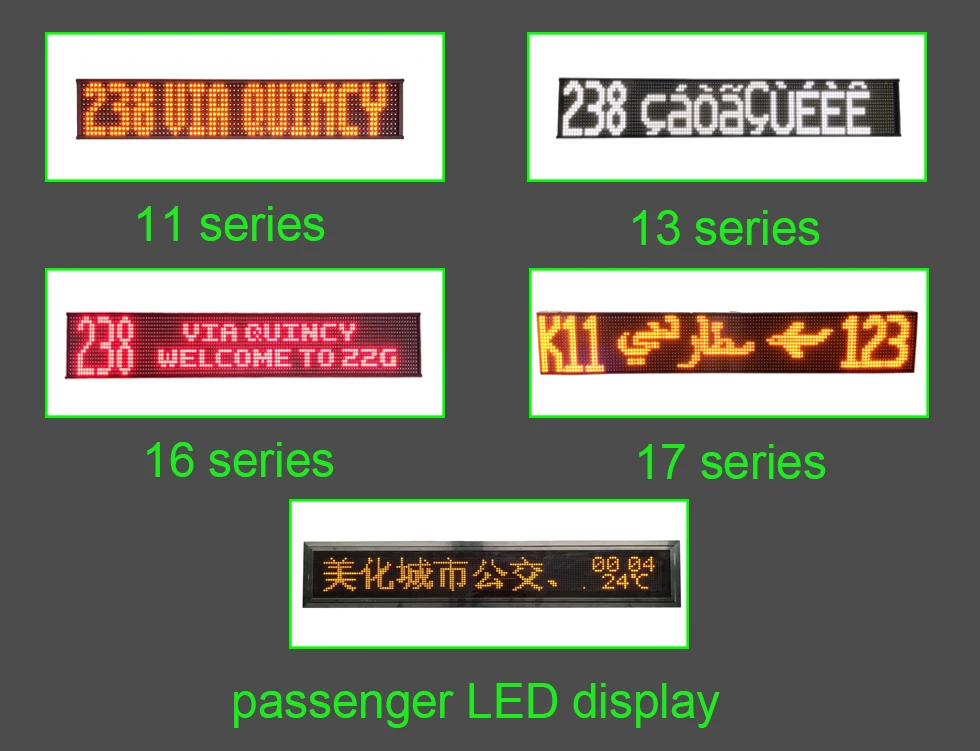 Custom Bus Electronic Digital Route Signage Scrolling Text Front Led ...