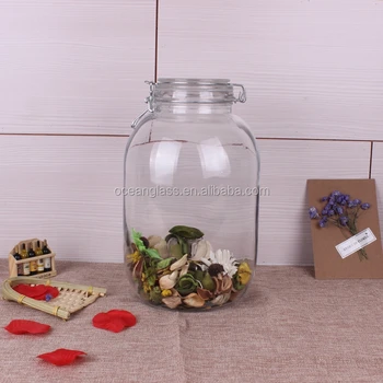 3 Liter Huge Glass Jar With Clip Top And Latch Lid /glass Storage ...
