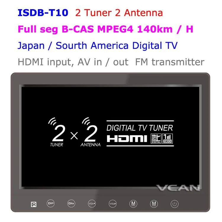 Isdb-t10 2 Tuner 2 Diversity Antenna 10.1 Inch Full Segment Digital Tv ...