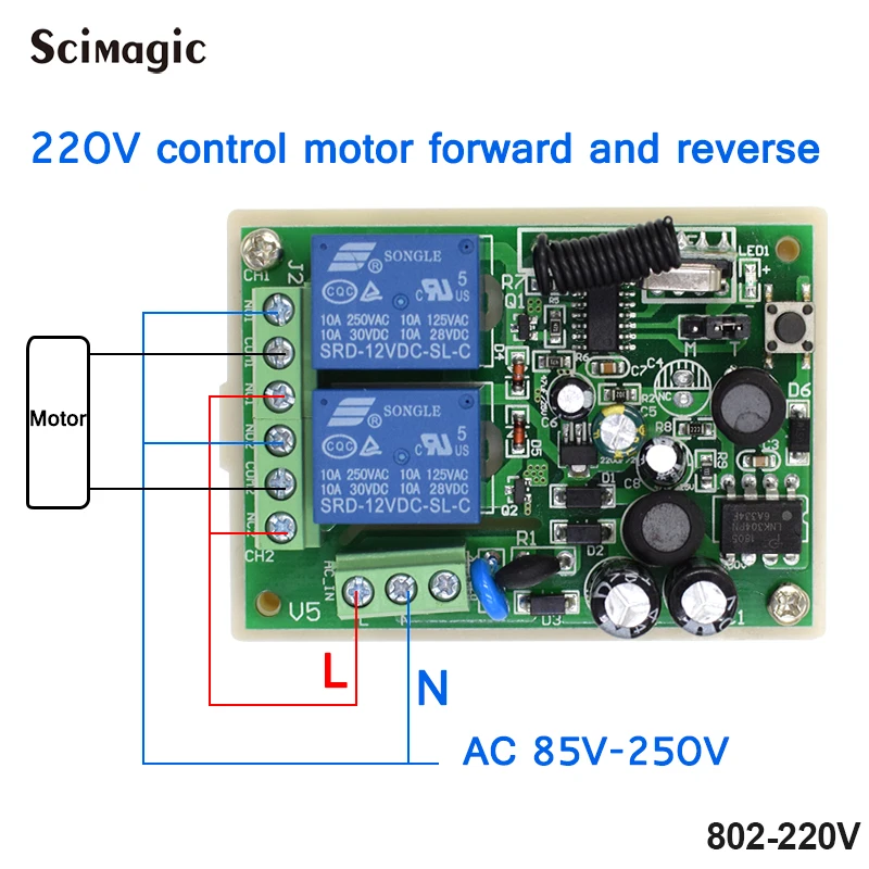 Smg-802 433mhz Remote Control Switch For Light Door Garage Gate Remote ...