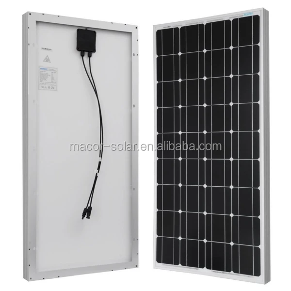 100 Watt 100w Monocrystalline Photovoltaic Pv Solar Panel 12v Battery ...