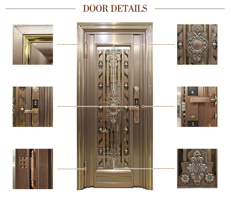 High Quality SS Residential Stainless Steel Door Design