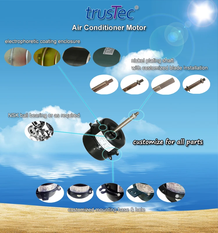 Rohs Ac Single Phase Air Conditioner Indoor Fan Motor 220v 50w