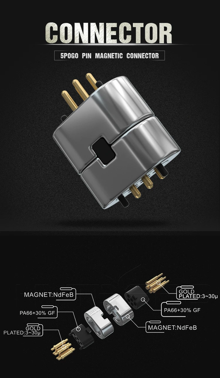 Automotive 5 Pogo Pin Gold Plated Magnetic Electrical Wire Spring ...