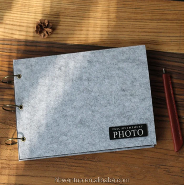 Sticky Type Felt Cover Photo Scrapbook Memory Book Handmade Diy Photo ...