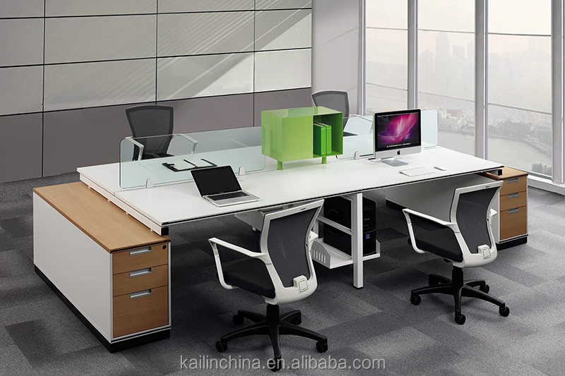 Modular Open Office Workstation For 6 Person With Adjustable Aluminum ...