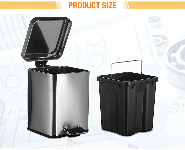 Commercial Advertising Waste Bin Stainless Steel Customized Foot Open ...