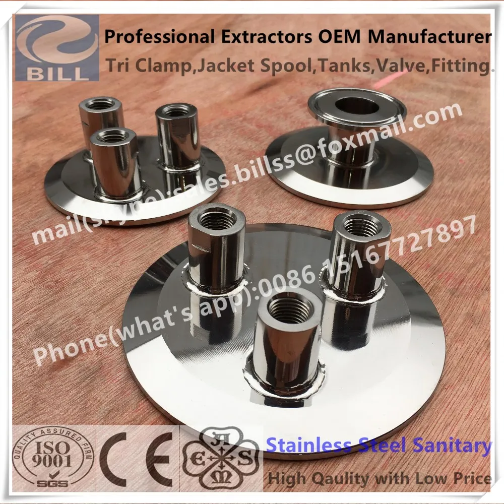 Stainless Steel Flat Tri Clamp Flat Lid With Dip Tube Use For Closed ...