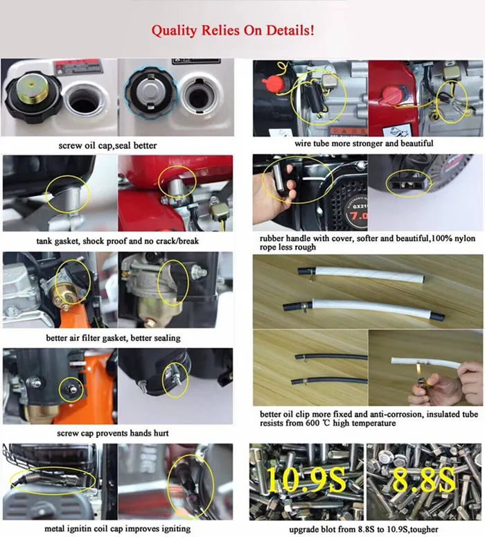 Air-cooled 4 Stroke Ohv Single Cylinder 168f 163cc 5.5hp Gasoline ...
