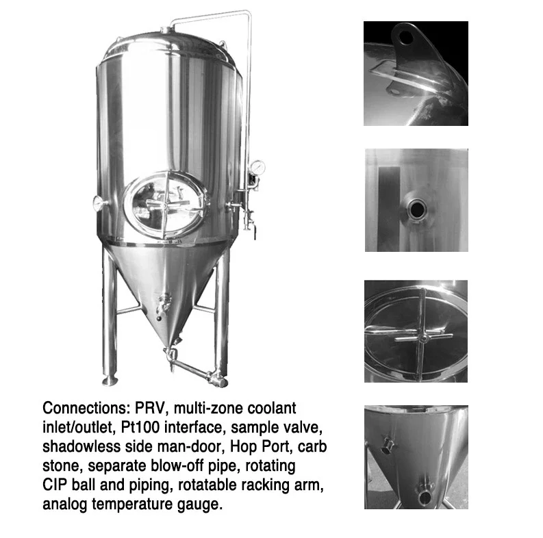 1000 gallon conical fermentation tank insulated kettle beer fermenter ...
