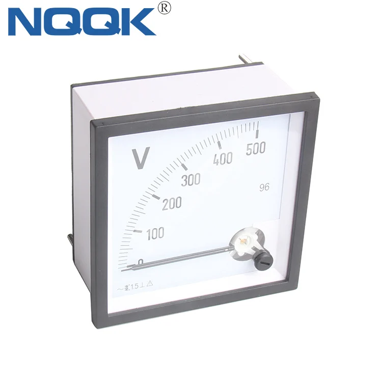 96mm Square Shape Pointer Type Panel Voltage Meter Moving Coil ...