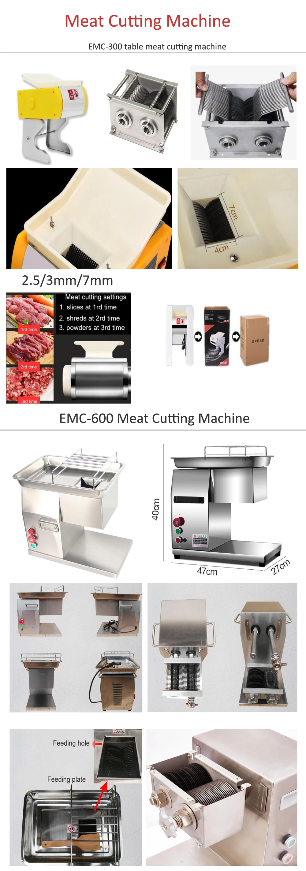 EMC-600 Electric Table Meat Slicing Machine - Efficient Cutting