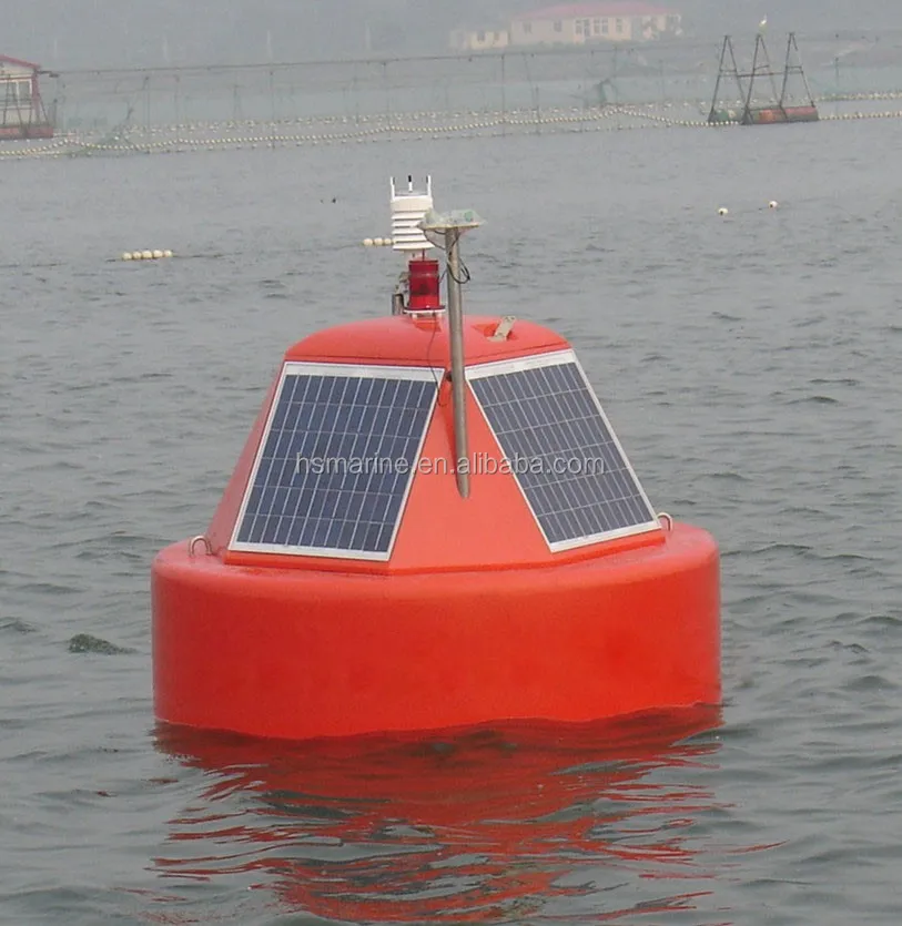 1500mm Polyurea Monitoring Buoy With Solar Panels And Navigation Mark ...