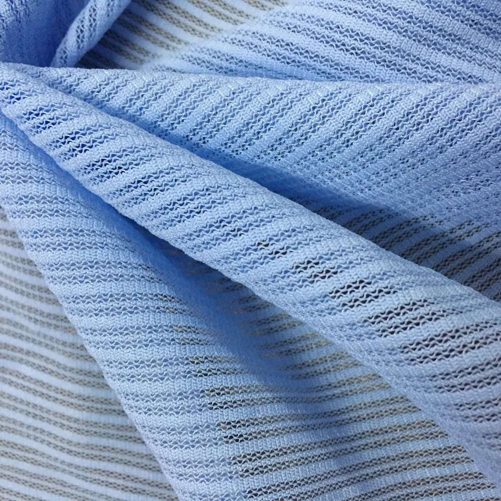 Polyester Elastic Stripe Fabric Power Net Cloth Made By New Machines ...