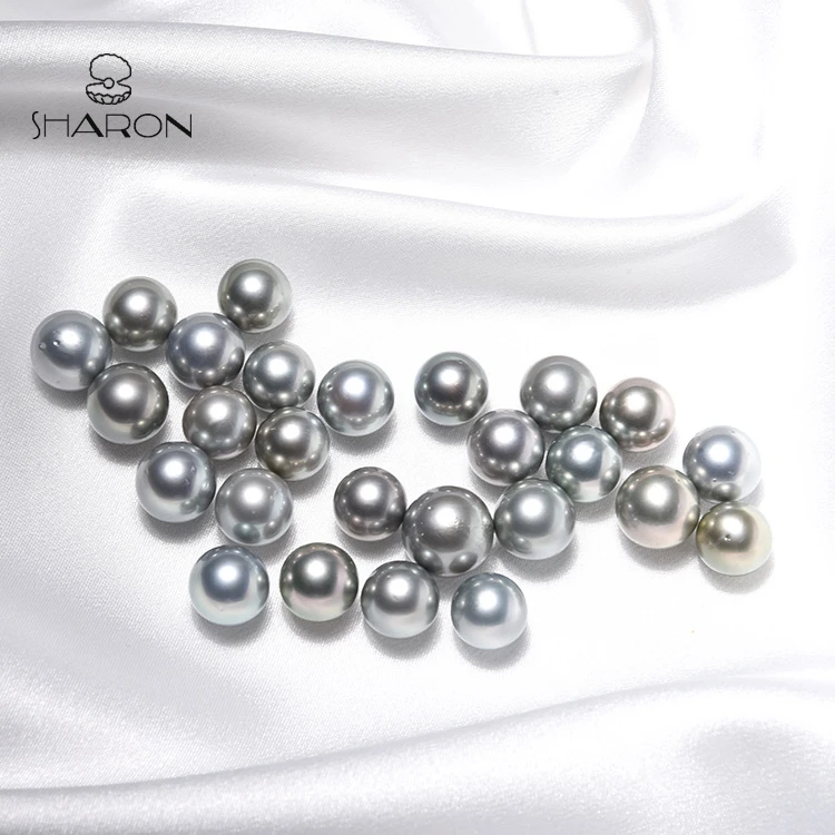 Bulk 12-15mm Aa+ High Luster Silver Grey Tahitian Cultured Seawater ...