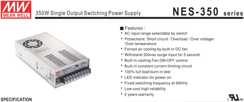 Meanwell Power Supply 350 5v 12v 24v - Buy Meanwell,Switching Power ...