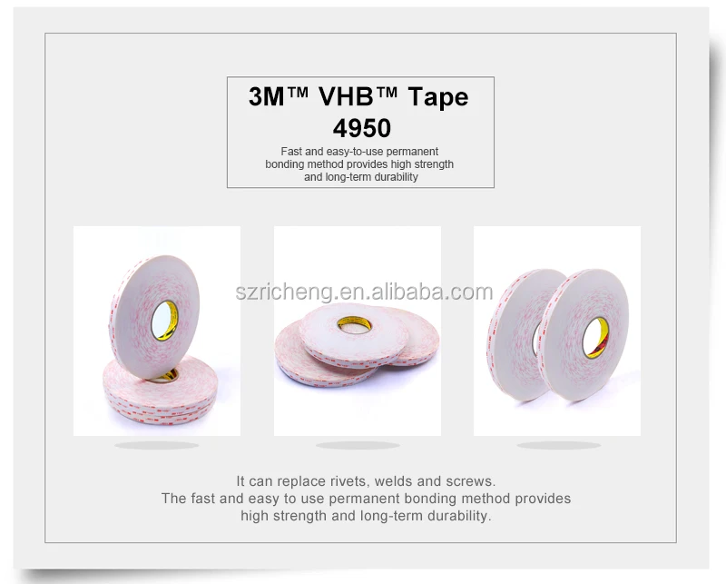 3M 4950 VHB Adhesiva Para Metal Espesor Double Sided Tape