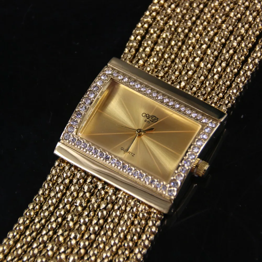 Luxury Ipg Gold Chain Women Bracelet Watch Square Diamond Ladies ...