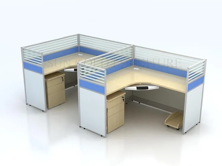 Moderno Mobiliário de Escritório Cubículo de Call Center 2 Pessoa ...