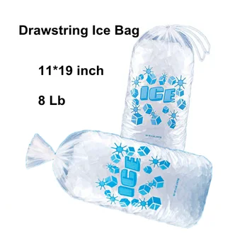 Custom Printed Clear Plastic 8 Lb Ice Bag With Drawstring Closure - Buy ...