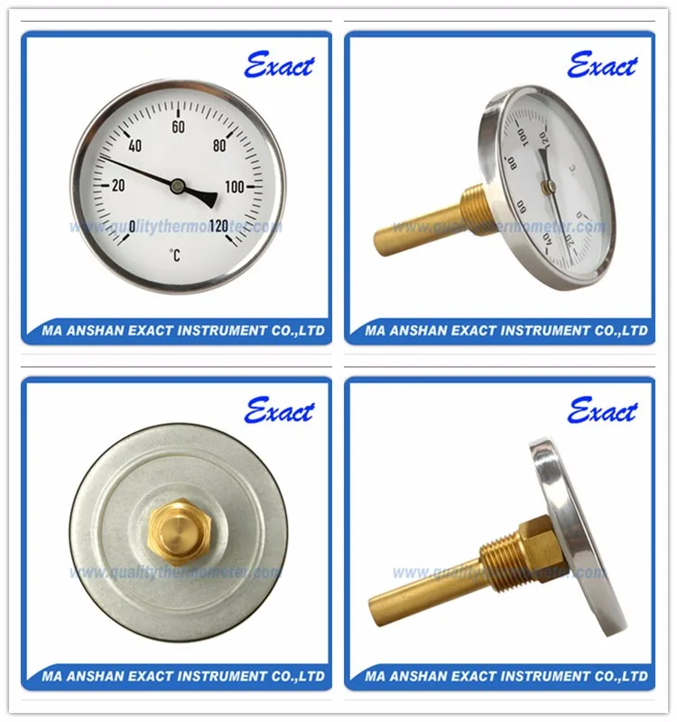 Hot Water Back Mount Bimetal Pipe Thermometer - Buy Hot Water ...