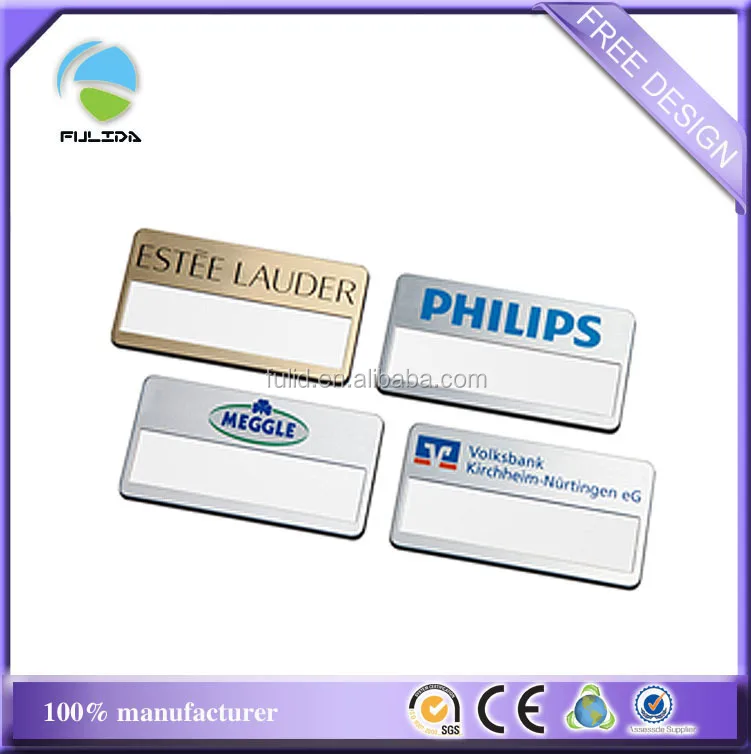 Custom Alloy Identity Name Plate Tag Insert Window Name Badges - Buy ...