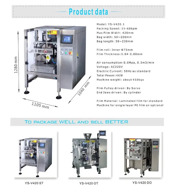 Vertical Packing Machine/vffs Model Ys-v420.1 - Buy Automatic Packaging ...
