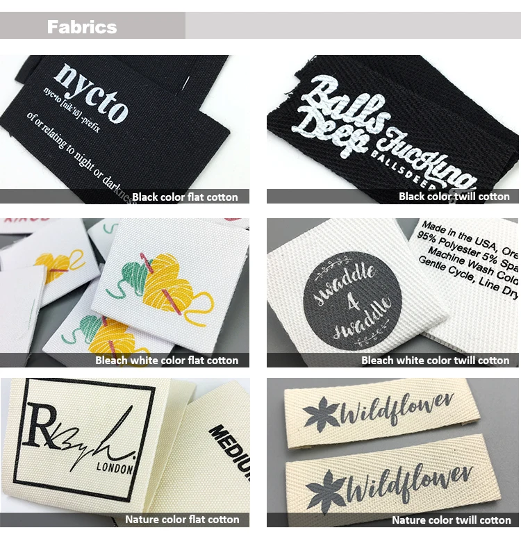 Printed Soft 100% Organic Cotton Labels Clothing Main Label Custom ...