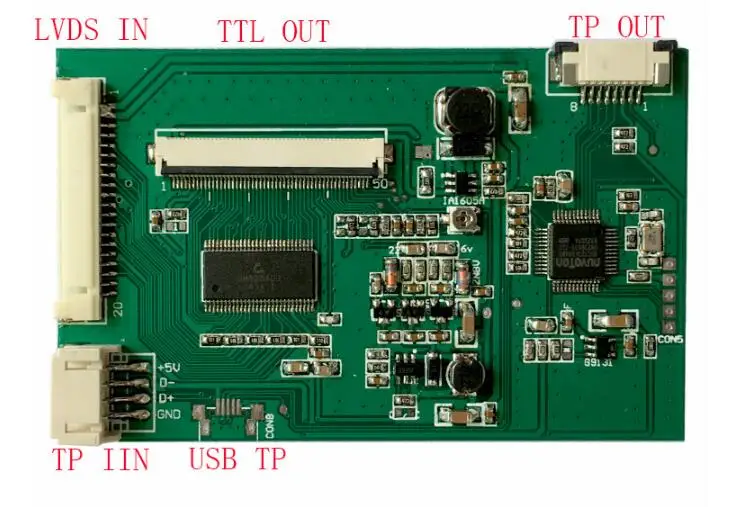 LVDS to TTL Converter Board with Touch Screen Support