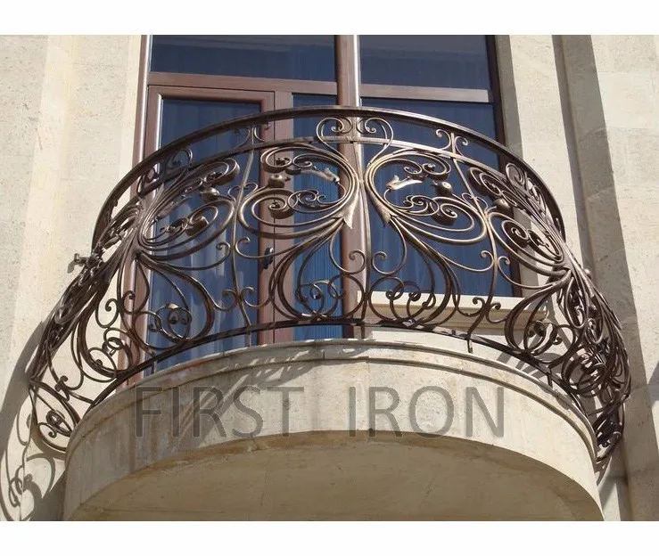 Antique Bronze Exterior Wrought Iron Balcony Pot Belly Railings Design ...