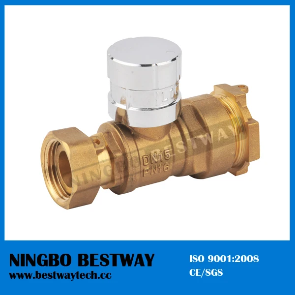 Brass water meter valve with lock, View water meter valve with lock ...