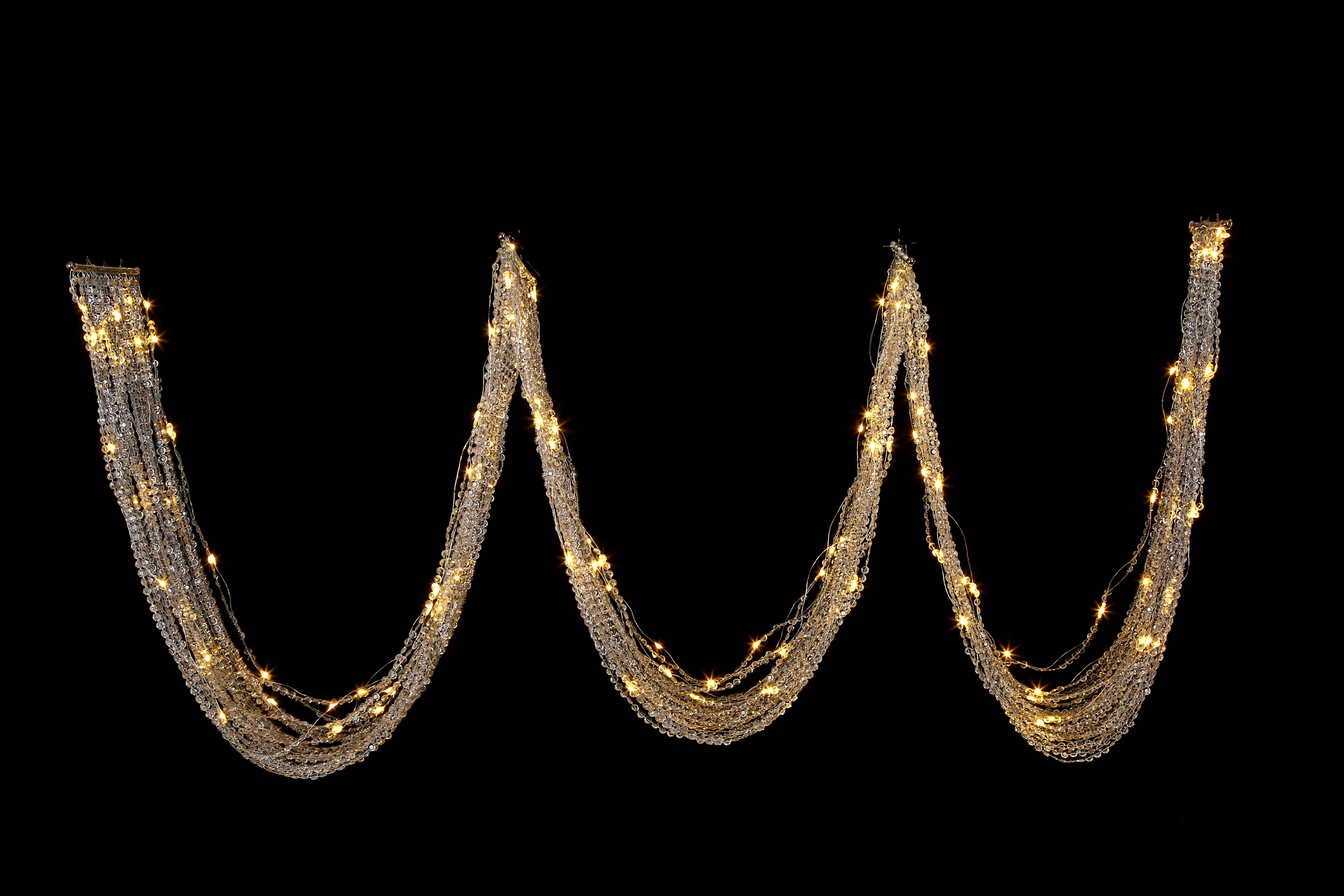 Wave Celling Beaded LED Curtain for Party Wedding Decoration