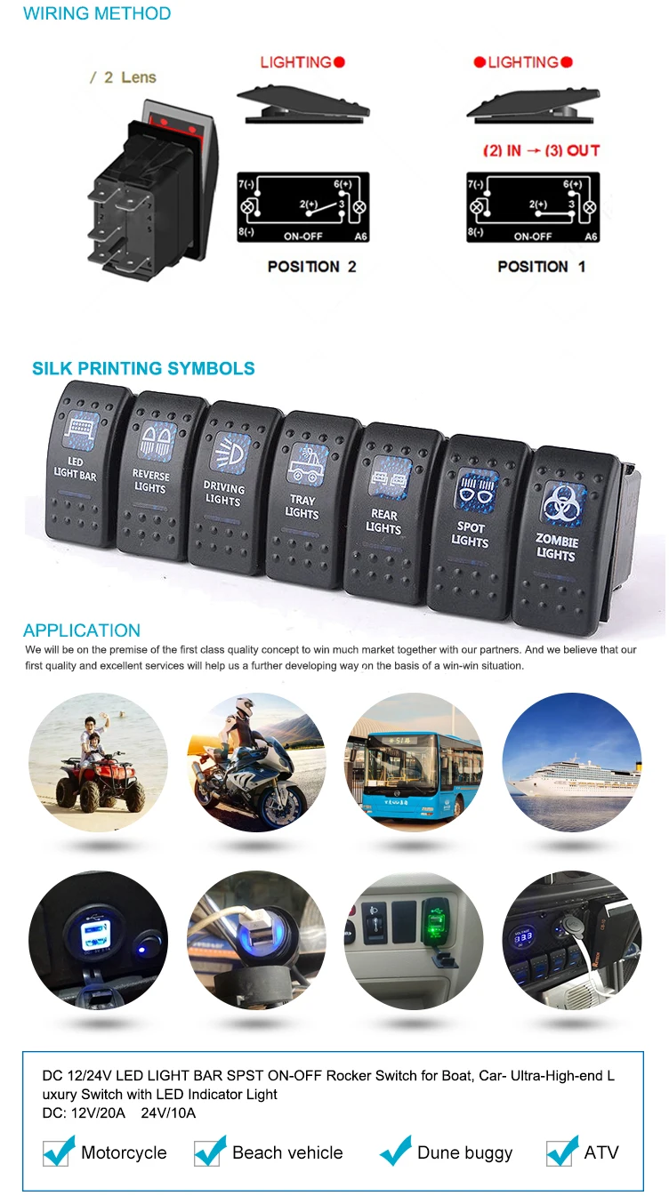 Factory Sale 12v Led Reverse Polarity Dpdt 6 Pins Rocker Switch - Buy 6 ...