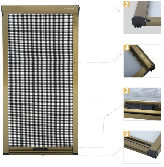 Roller Retractable Fly Insect Screen Windows And Doors - Buy ...