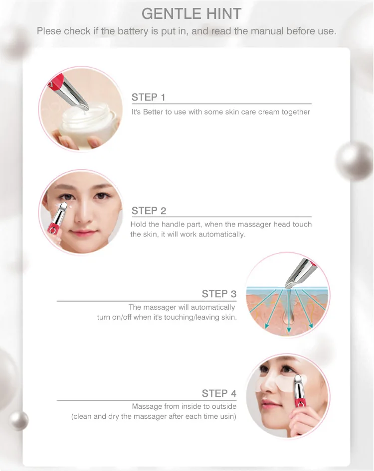 Electric Anti Wrinkle Facial Eye Massager Sonic Vibration Eye Beauty ...