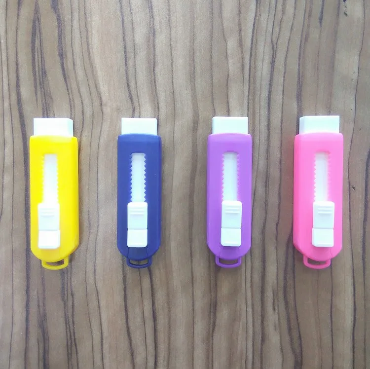 Customized 3d Push Slide Cutter Knife Shaped Eraser With Mold Patent ...